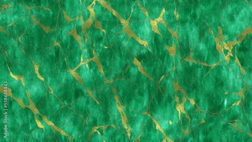 Abstract green marble texture design with gold inserts. Modern marble ...