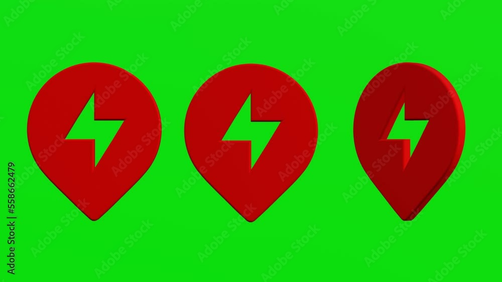 Location Pin pointer on Map, Three animated location icons with shock ...