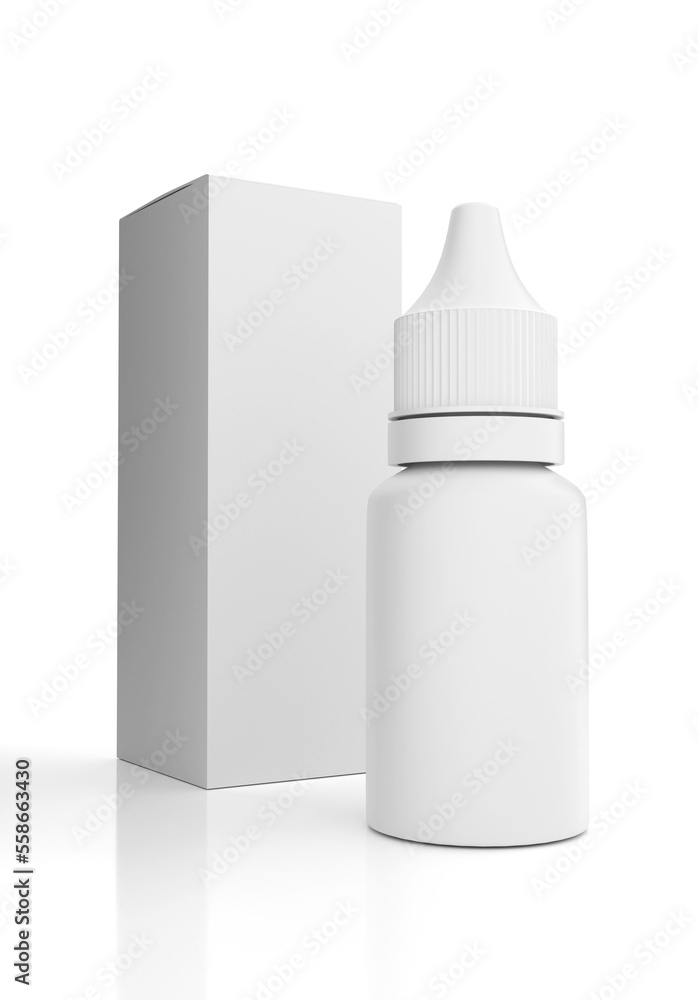 Eye Drop Bottle Mockup isolated on White Background - 3D Illustration ...