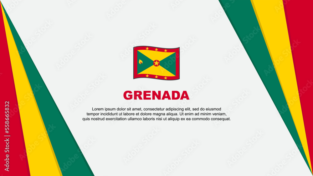 Grenada Flag Abstract Background Design Template. Grenada Independence ...