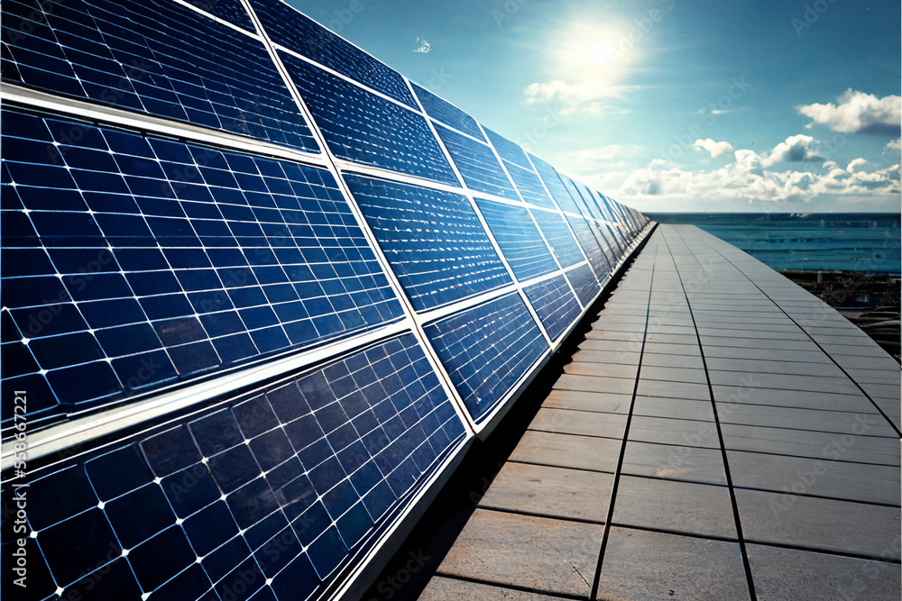 Farm in the desert near the ocean to generate solar energy and convert ...