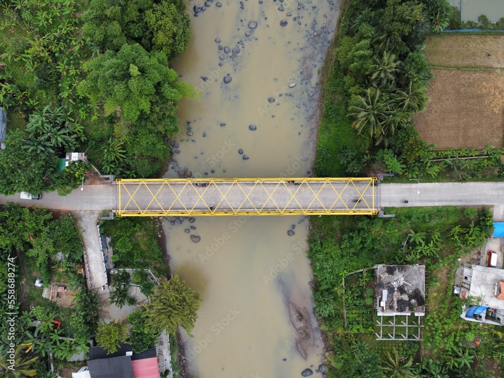 Photo of the bridge that went viral in Purwakarta from a height using a ...