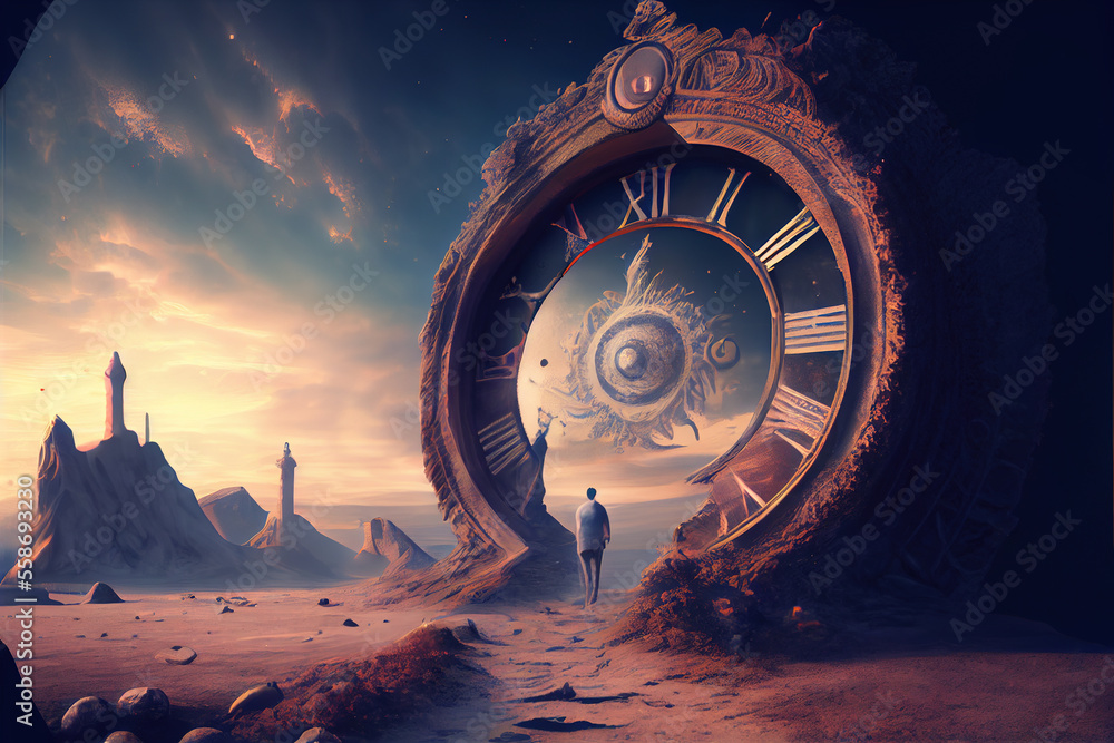 liminal space overtakes the unstoppable flow of time Stock Illustration ...