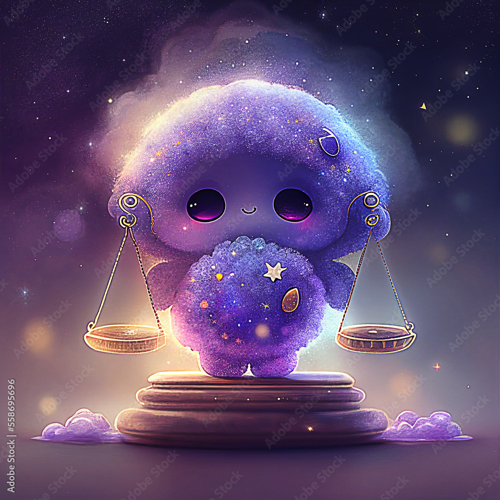 cute libra sign, sign, libra, zodiac, cosmos, neon, generated by ai ...