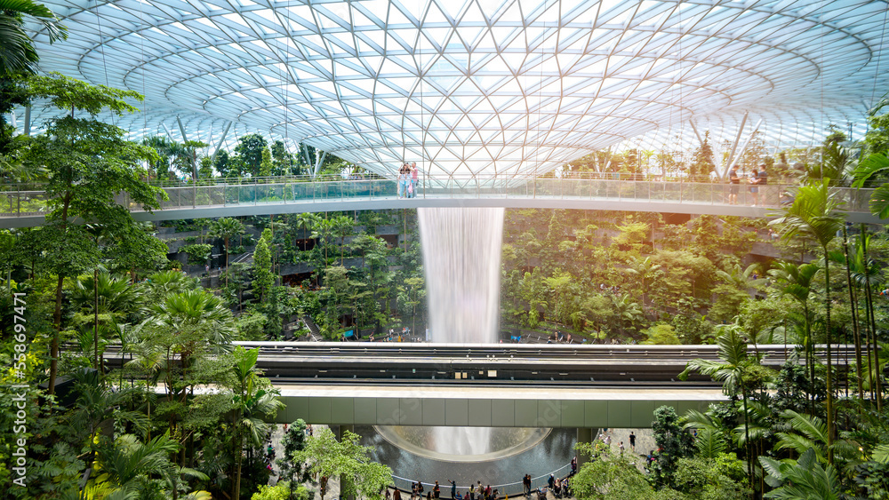 Changi, Singapore - 26/12/2022 : Jewel Changi Airport , artificial ...