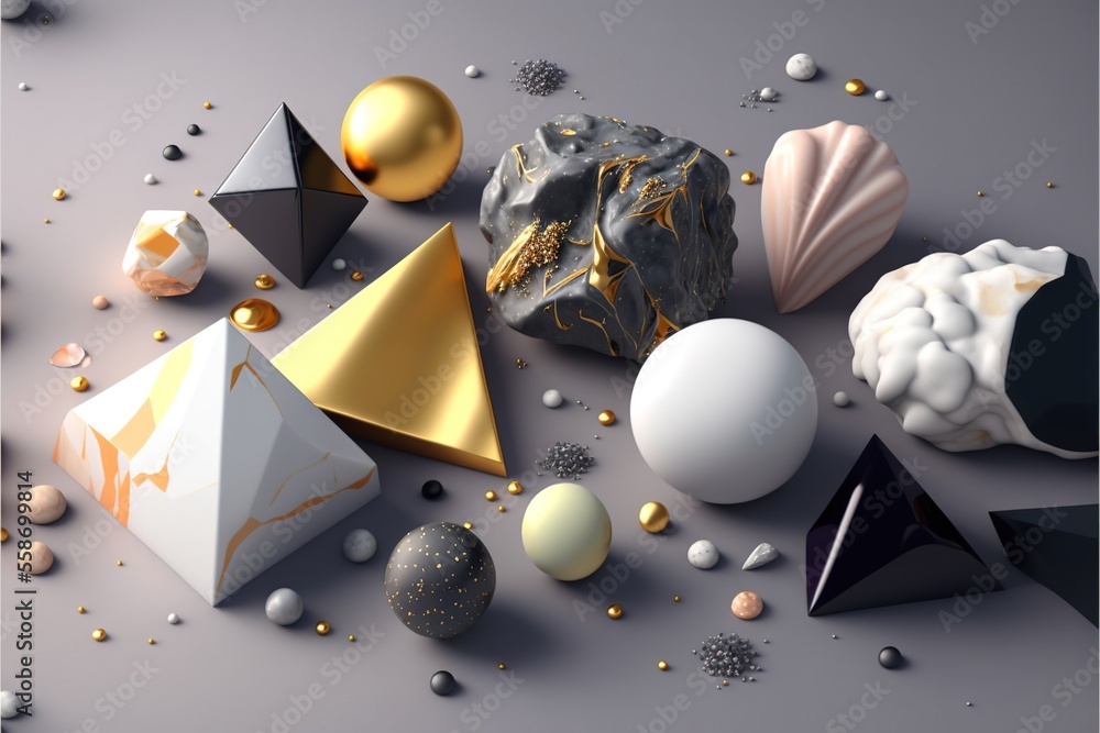 a bunch of different shapes and sizes of objects on a table top with ...