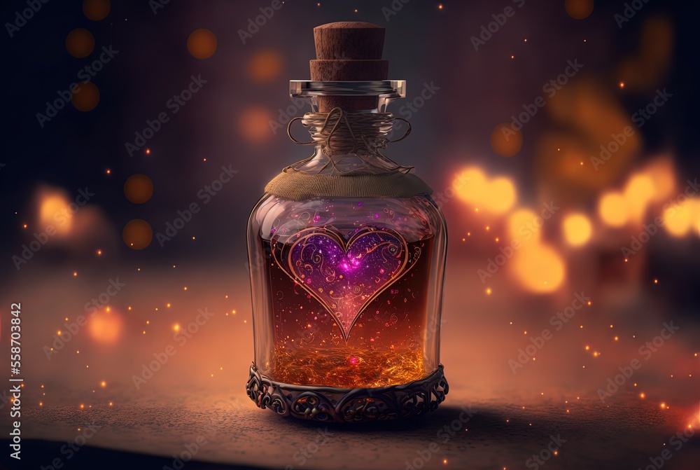 beautiful special elixir drub potion in glass bottle, idea for ...