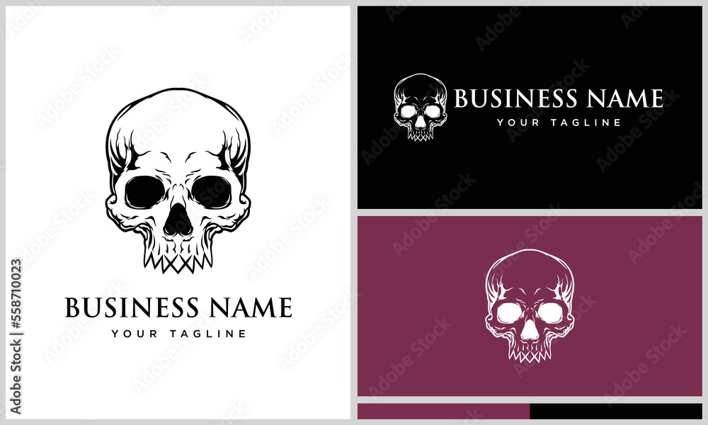 line art skull logo template Stock Vector | Adobe Stock