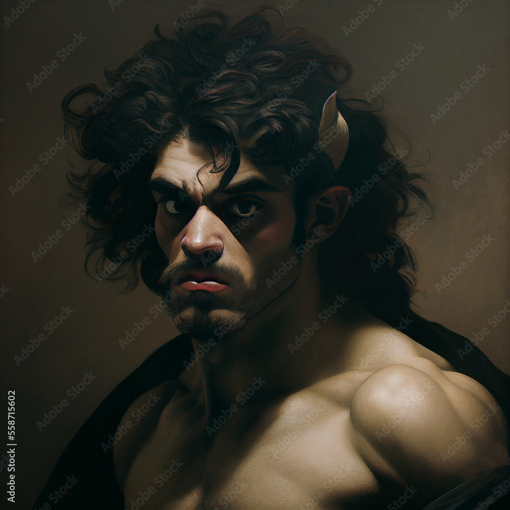 Gothic Beast Man with Horns Roleplaying DND Strong Muscular Warrior ...
