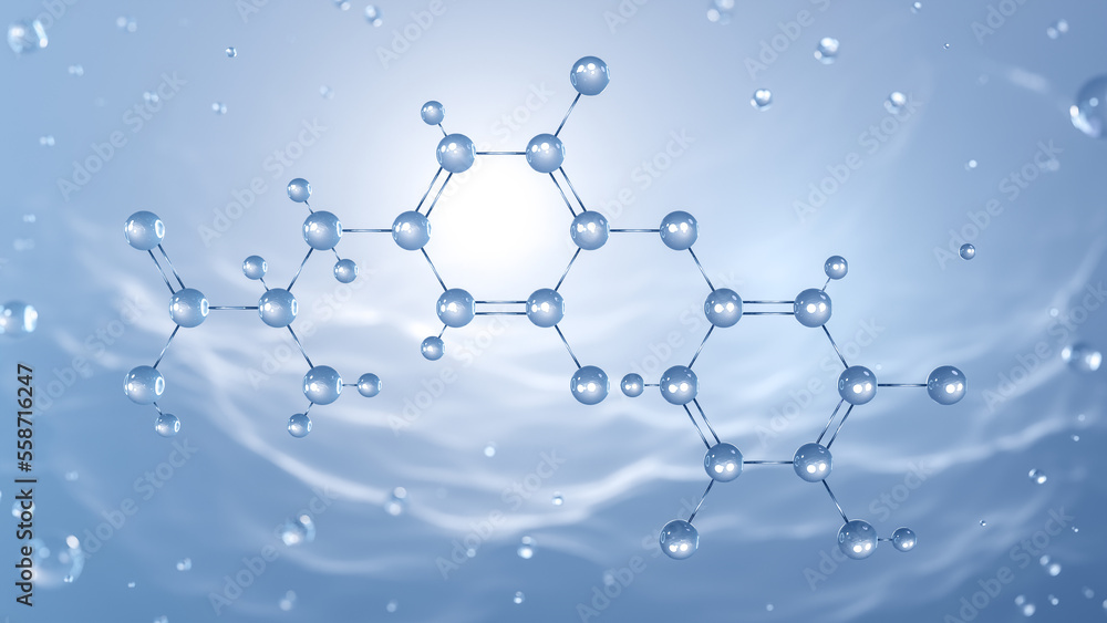 thyroxine t4 molecular structure, 3d model molecule, Thyroid hormone, structural chemical ...