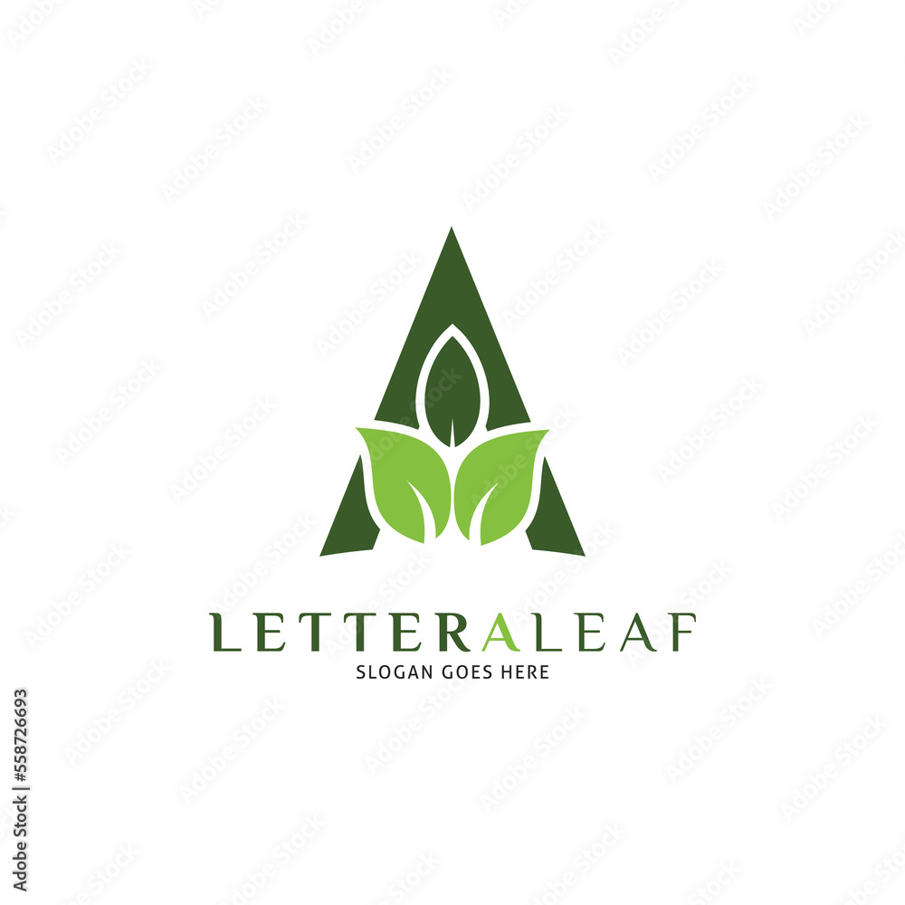 Initial Letter A Leaf Icon Vector Logo Template Illustration Design ...