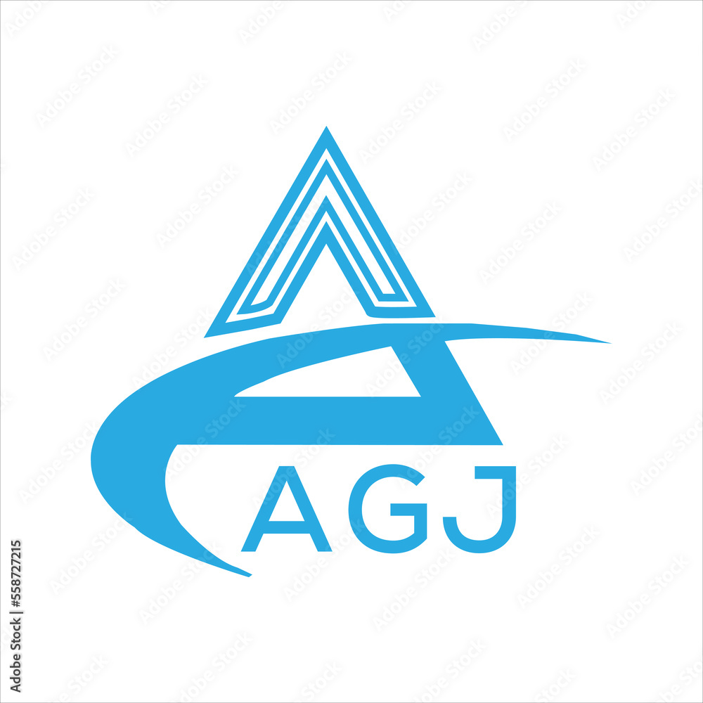AGJ letter logo. AGJ blue image on white background. AGJ Monogram logo ...