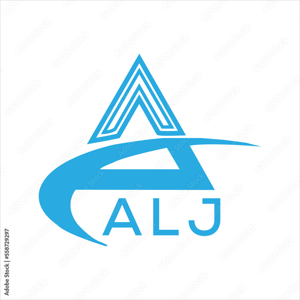 ALJ letter logo. ALJ blue image on white background. ALJ Monogram logo ...