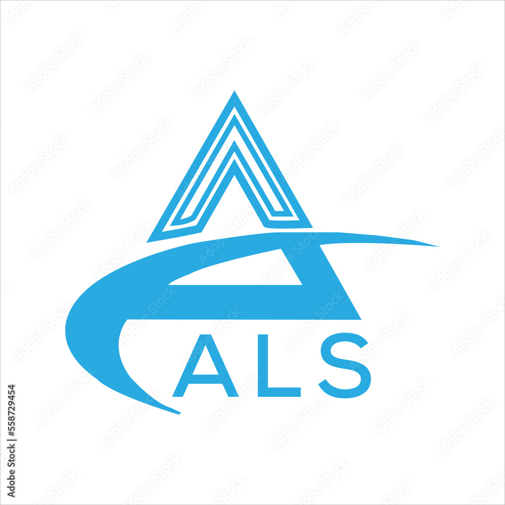 ALS letter logo. ALS blue image on white background. ALS Monogram logo ...