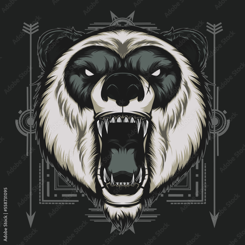 Angry panda T-shirt design Stock Vector | Adobe Stock