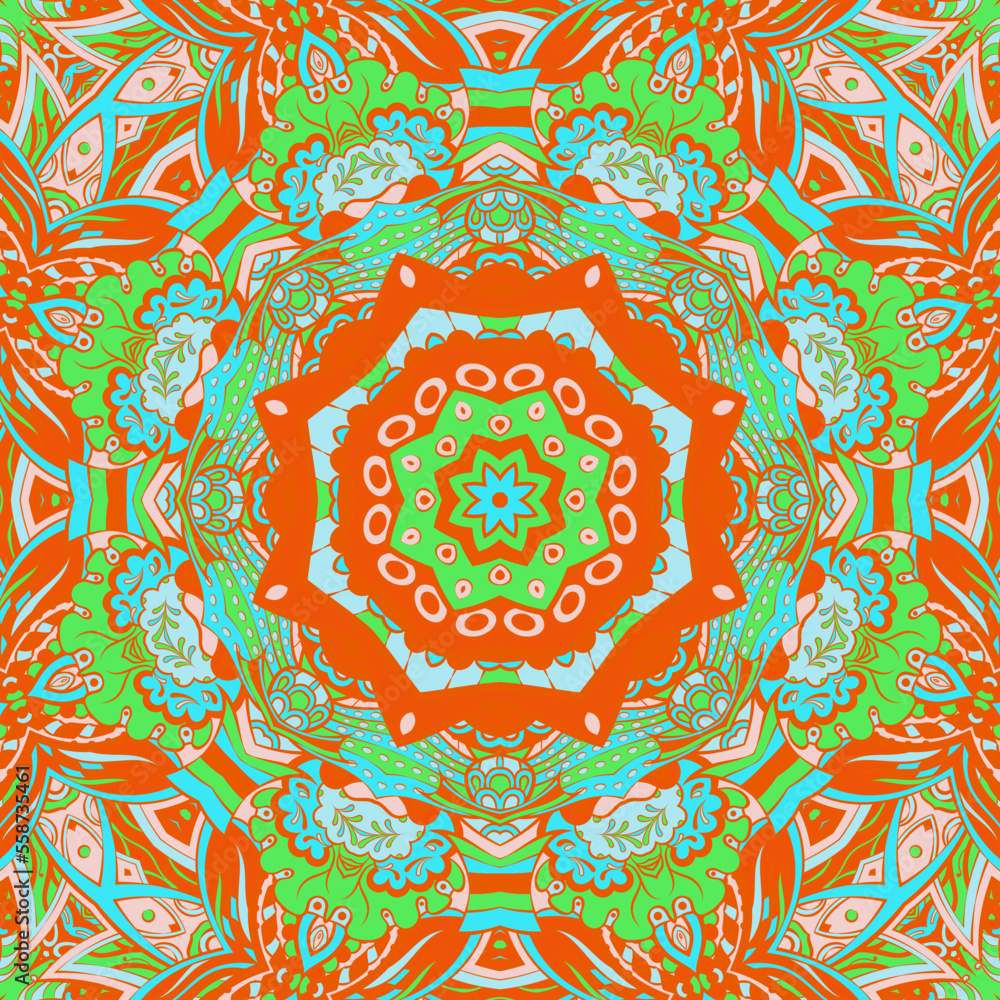 Seamless tile texture. Tracery mehndi design image. Ethnic doodle art ...