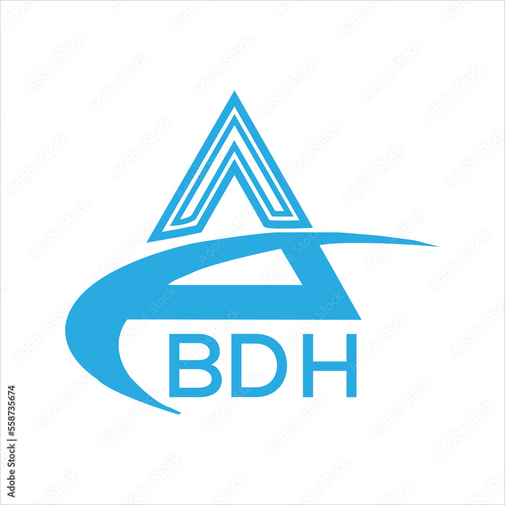 BDH letter logo. BDH blue image on white background. BDH Monogram logo ...
