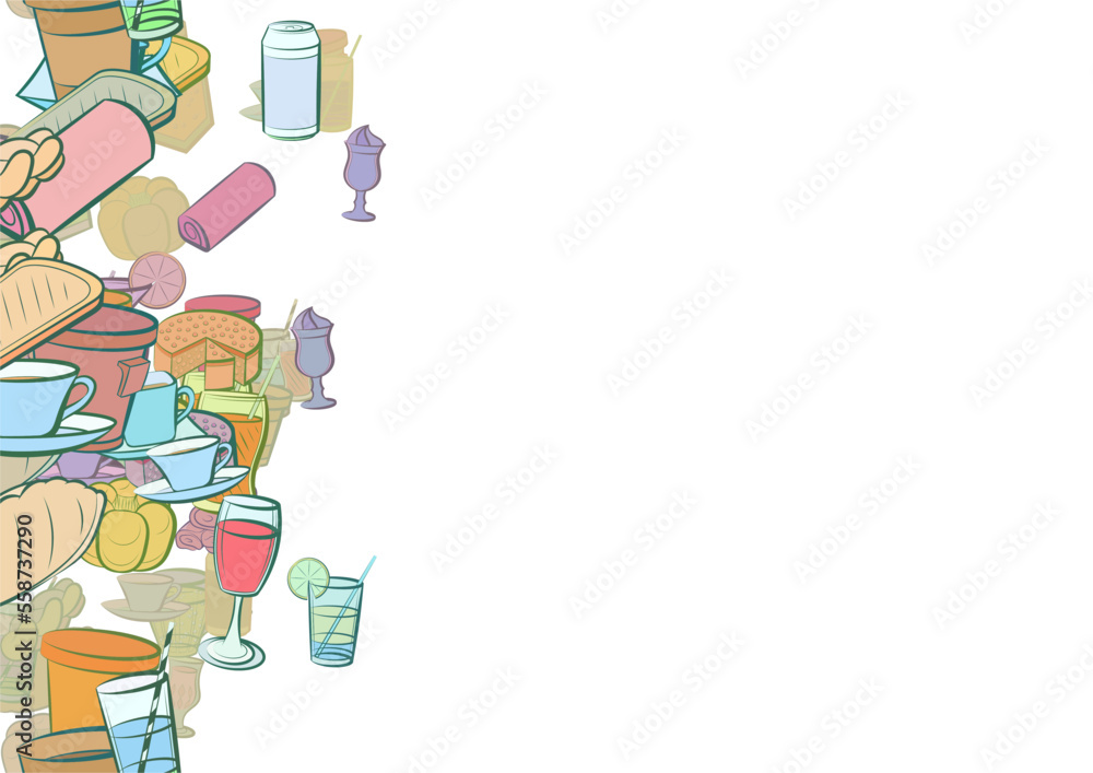 Background pattern abstract design texture. Bakery products and Drinks ...