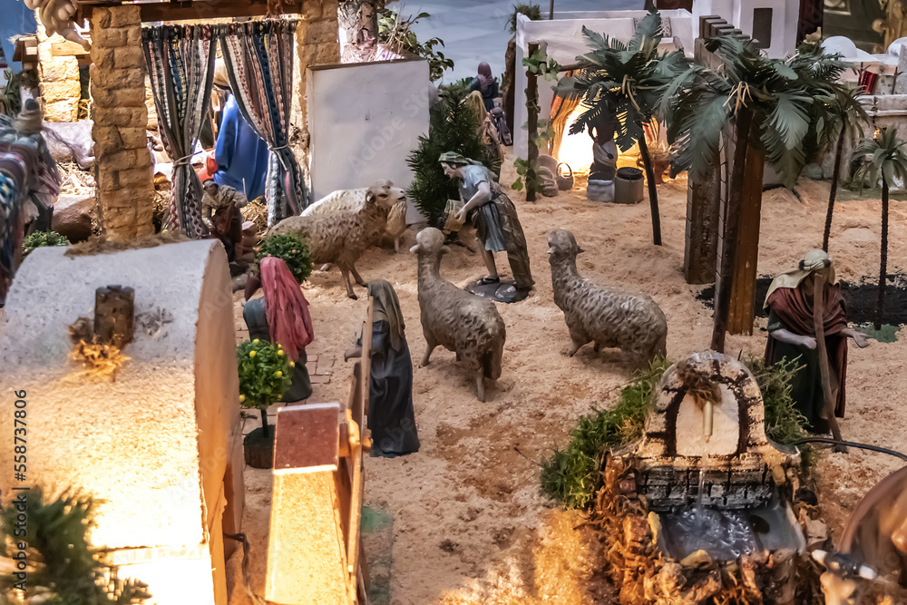 Nativity scene in the Parish Church of Santa Cruz (Iglesia de Santa ...