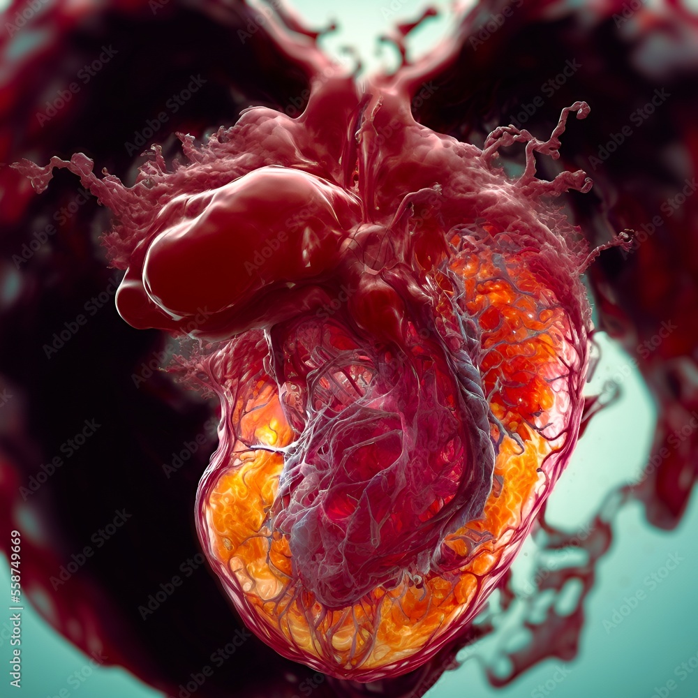 Different stages of development of the human heart, the beginning of ...