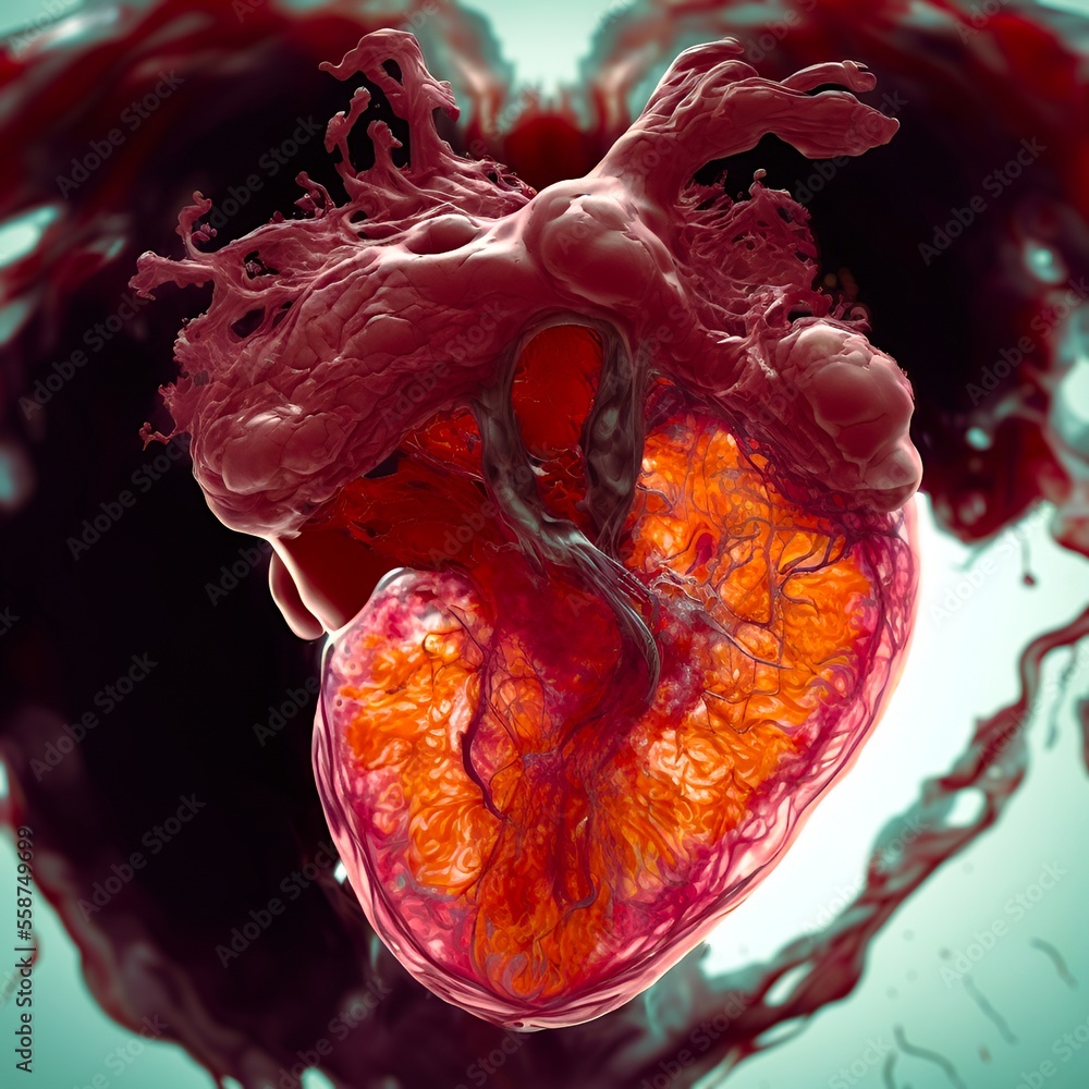 Different stages of development of the human heart, the beginning of ...