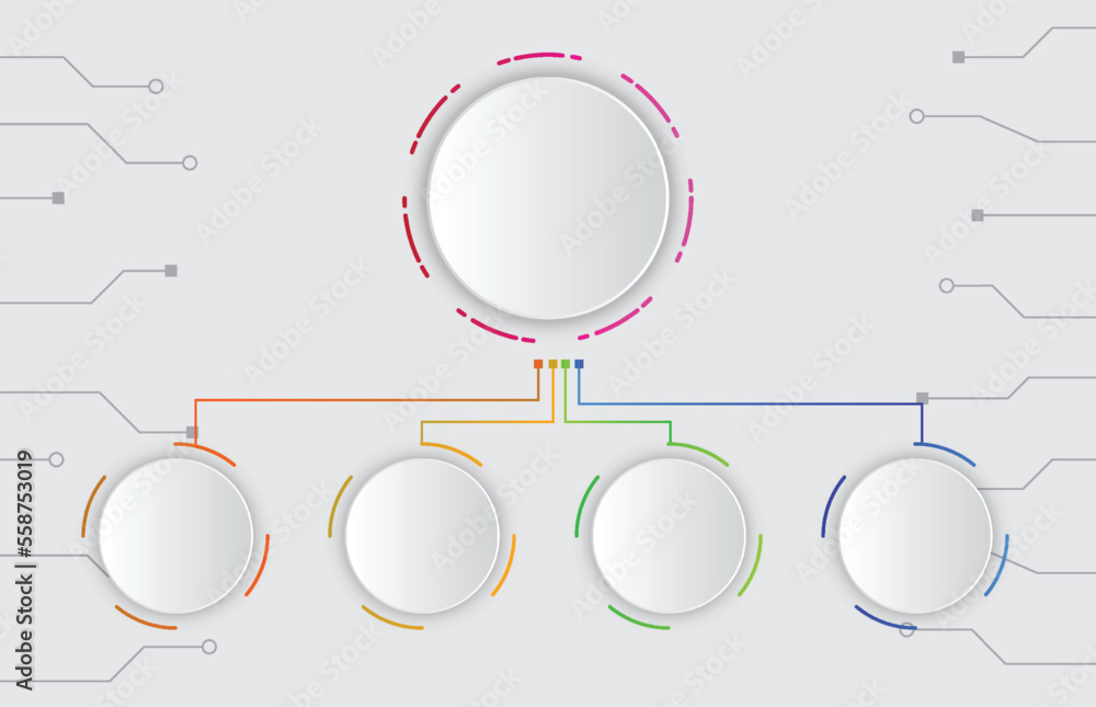 Infographic Template Of Structure Circle With Circuit Line Modern Diagram Topic Moxumbic