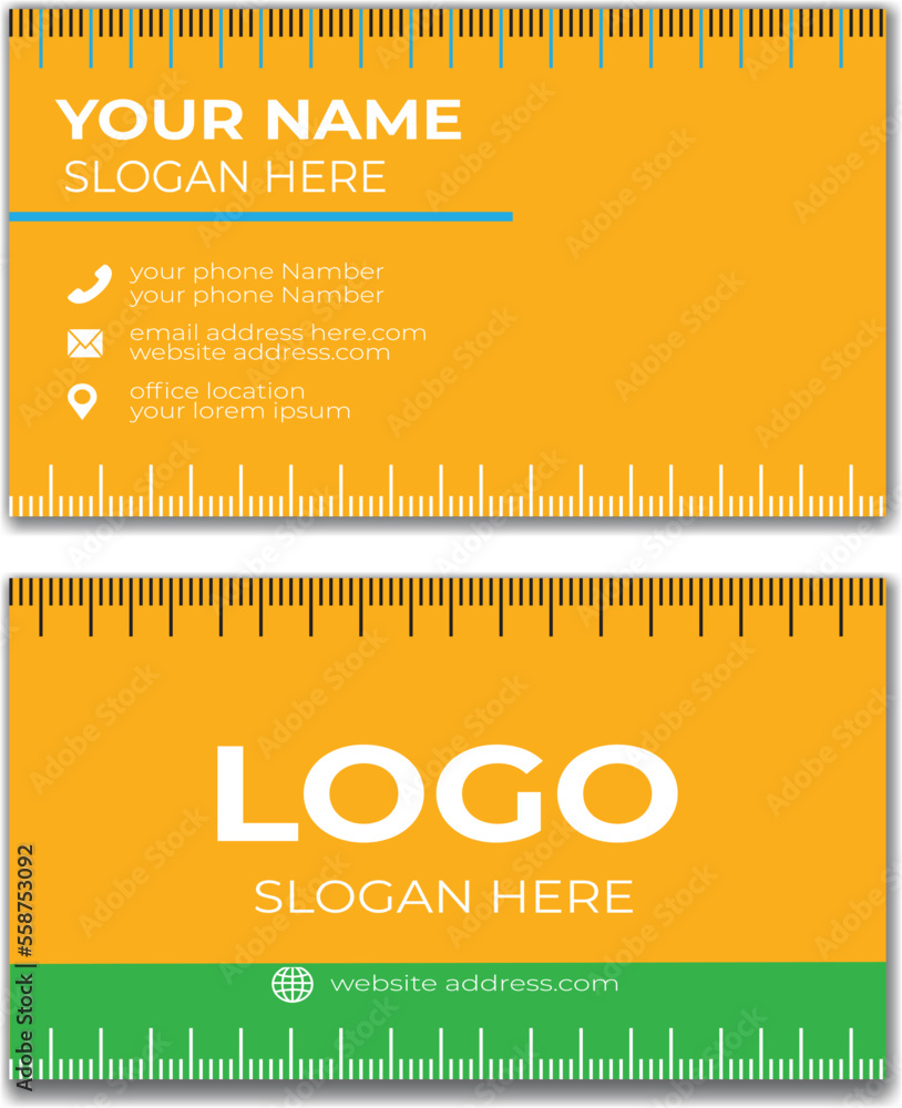 "Ruler" Modern presentation card with company logo. Vector business ...