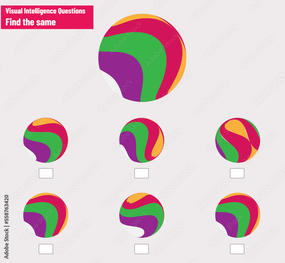 Visual intelligence questions IQ TEST. Draw the same Stock Vector ...