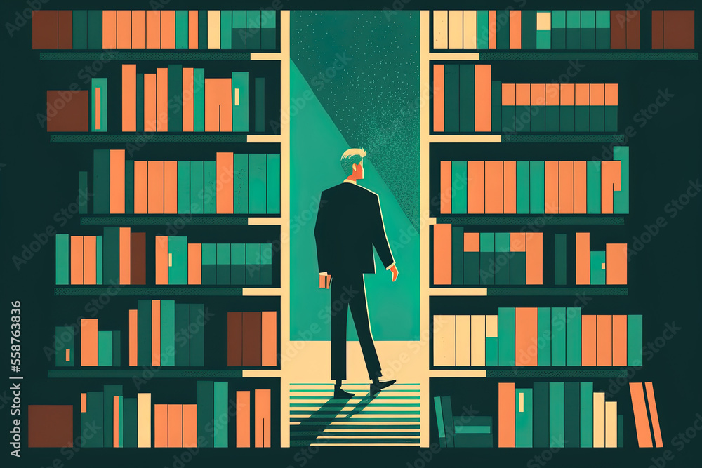 Concept of a librarian cataloging and organizing books Knowledge and ...