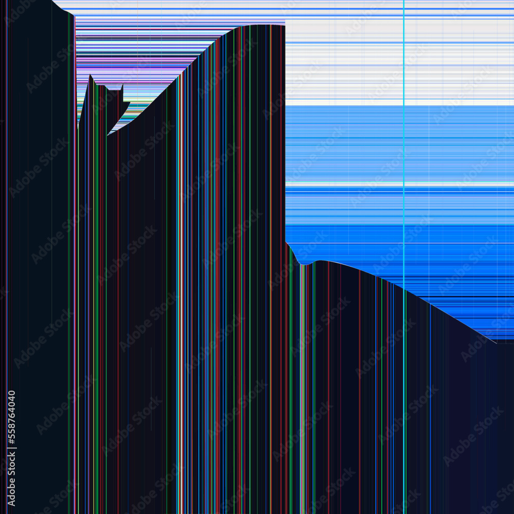 Broken screen of smart tv, vector crashed monitor screen. Stock Vector ...