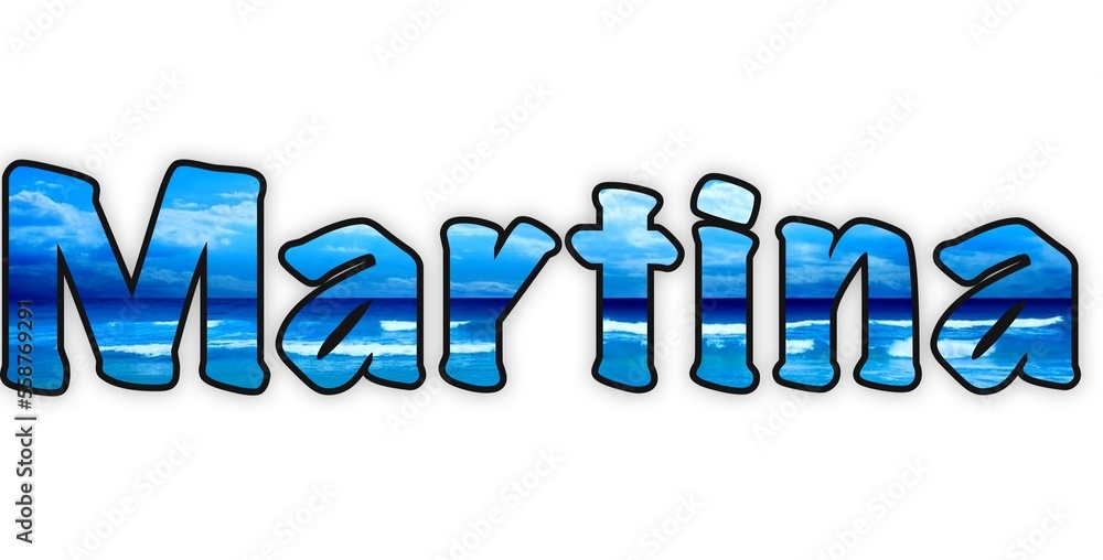 Martina nome scritta lettere scritta parola italiano png Stock ...