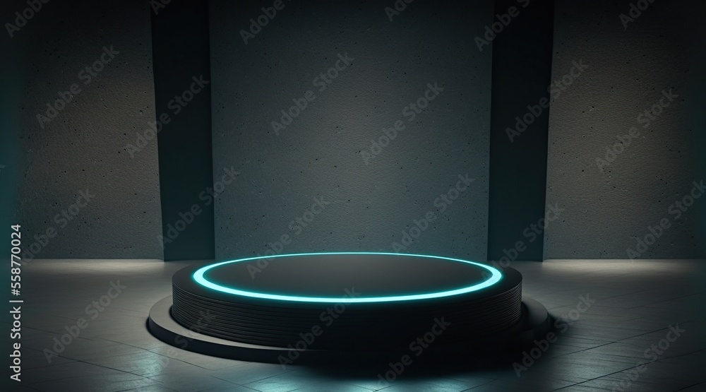Stage for product display presentation with cyberpunk, tech pedestal ...