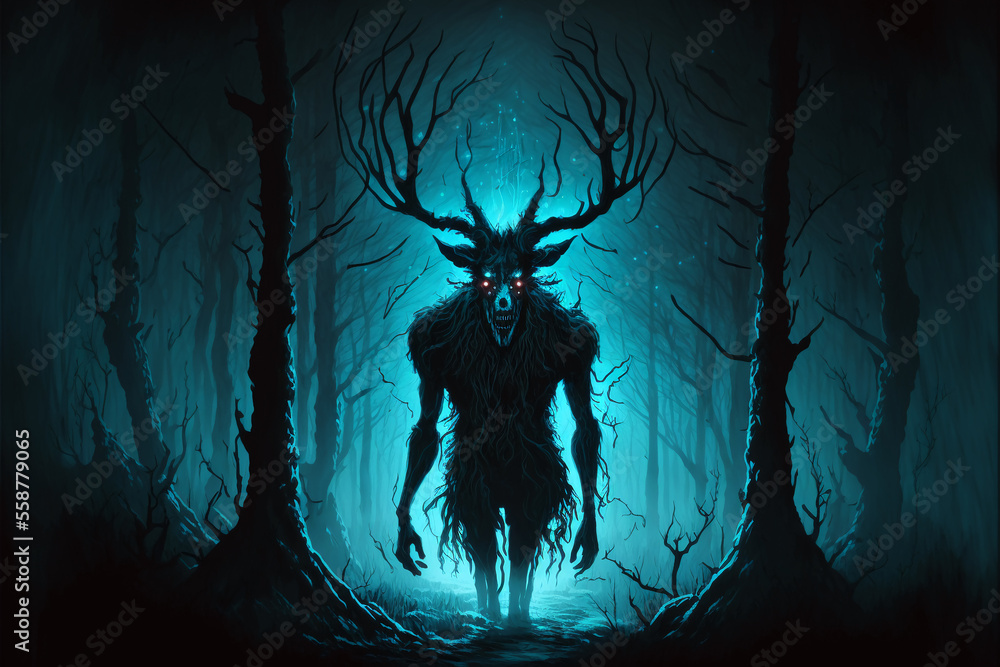 Wendigo, monster or demon. Mythological creature or spirit of the ...