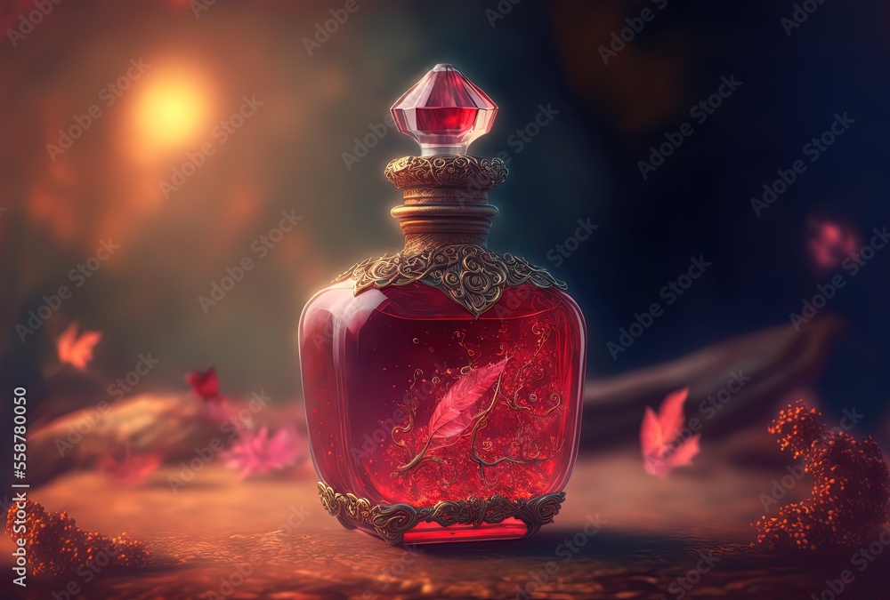 beautiful special elixir drub potion in glass bottle, idea for ...