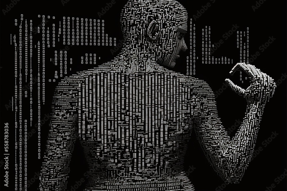 Many fingers hand made of ascii, ai image problem, artificial ...