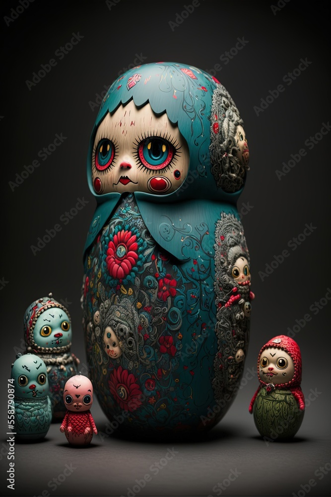 Abstract Russian Matryoshka Nesting Doll, Machine Learning Ai Image of ...