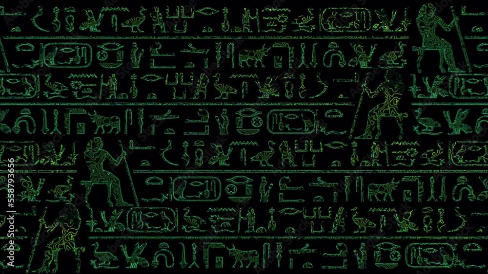 Egypt Ancient Pyramid Wallpaintings Moving Symbols 3D vj loop Abstract ...