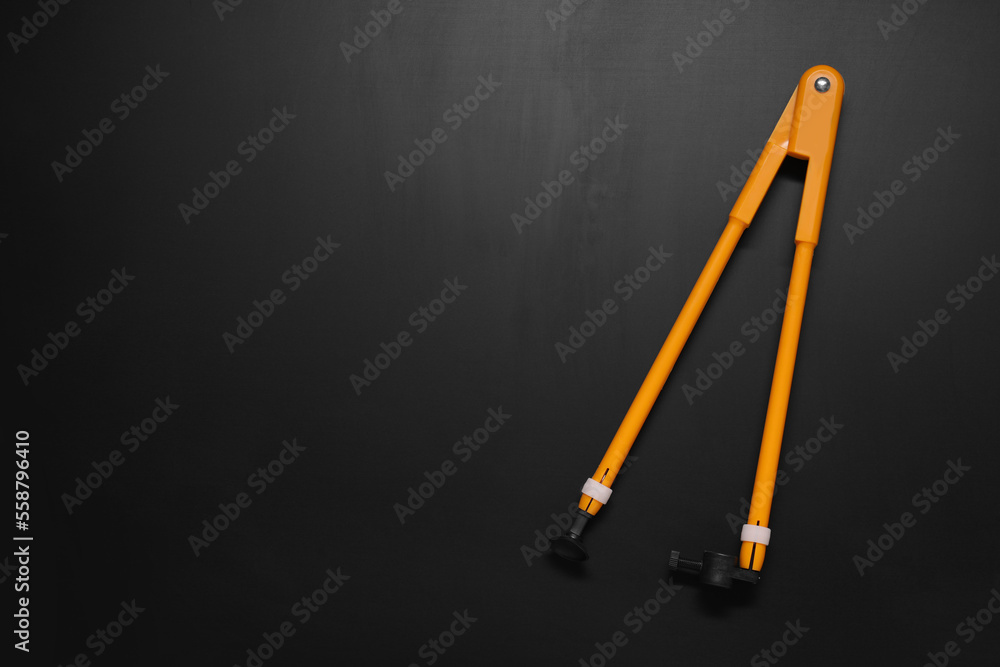 School divider on blackboard, top view. Space for text Stock Photo ...