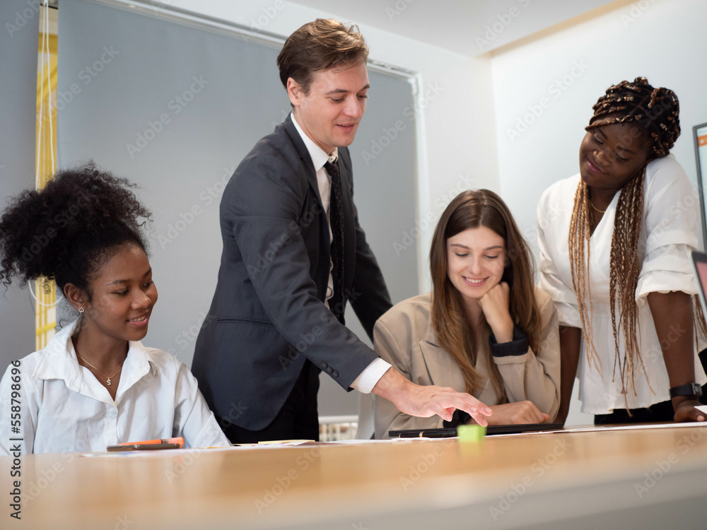 Classroom office company student teacher person diversity white ...