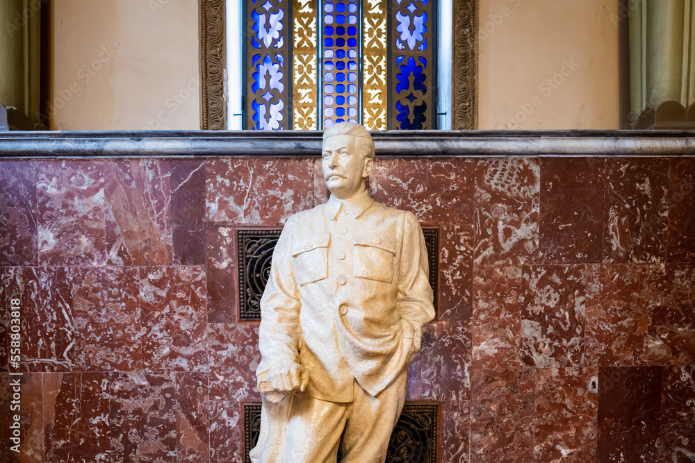 Gori, Georgia - September 2022: Stalin statue at Stalin Museum and his ...
