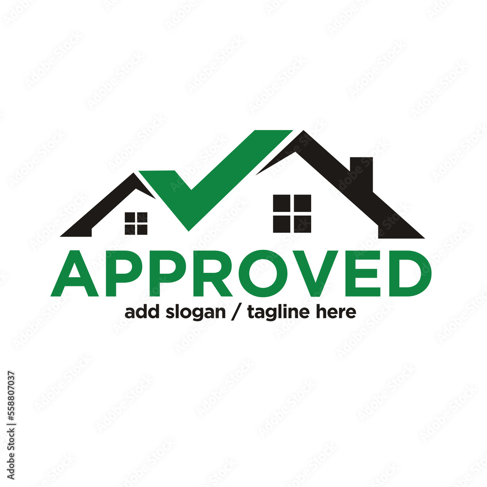 house or home with check list or check mark for approved. Stock Vector ...
