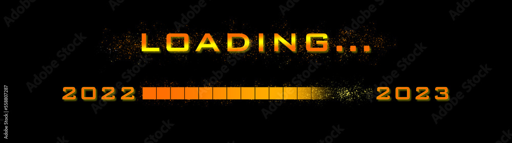 bar loading new year 2022 to 2023 with golden glitter. vector happy new ...