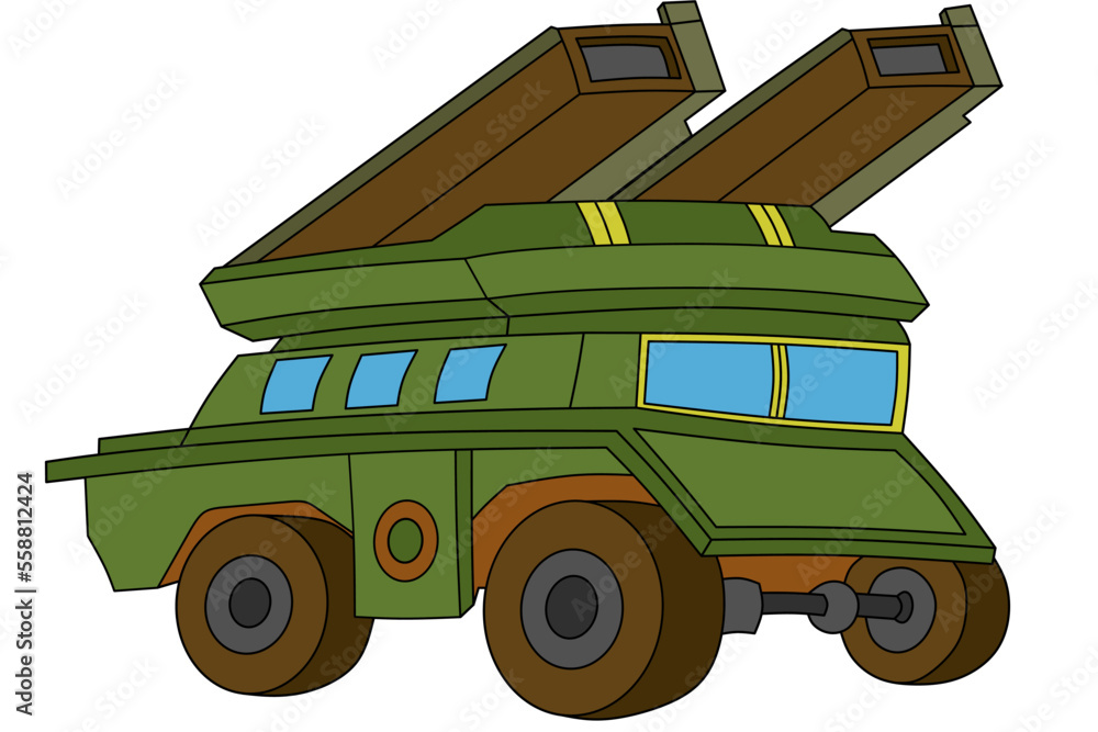 cartoon fighter car for coloring book Stock Vector | Adobe Stock