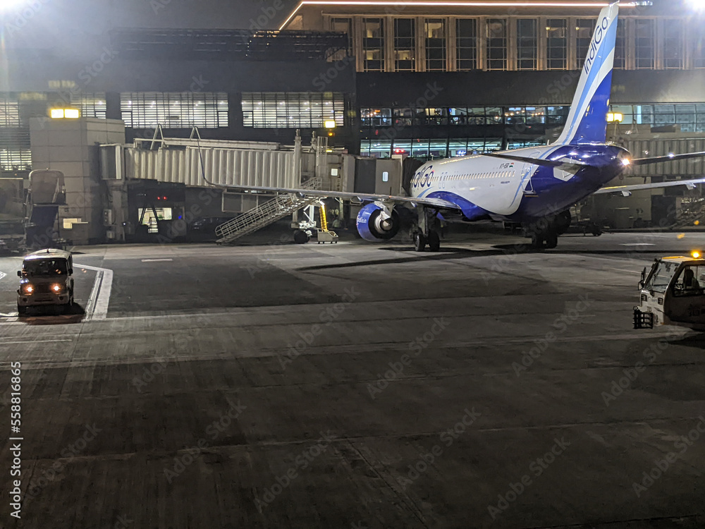 Bombay, Mumbai, India - 29 December 2022 : Indigo plane at T1 terminal ...