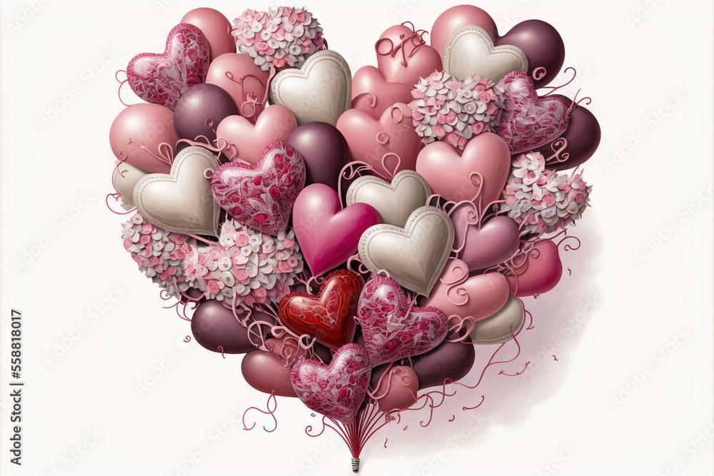 a bunch of hearts are arranged in a heart shape with a white background ...