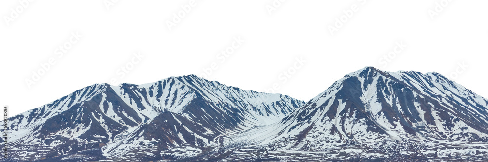 Mountains winter landscape scene. Panorama of mountains covered by ice ...