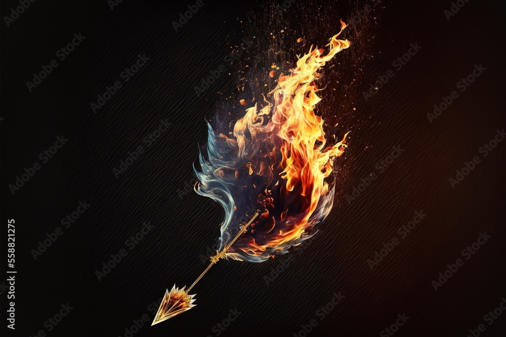 a fire and water arrow with a black background and a black background ...