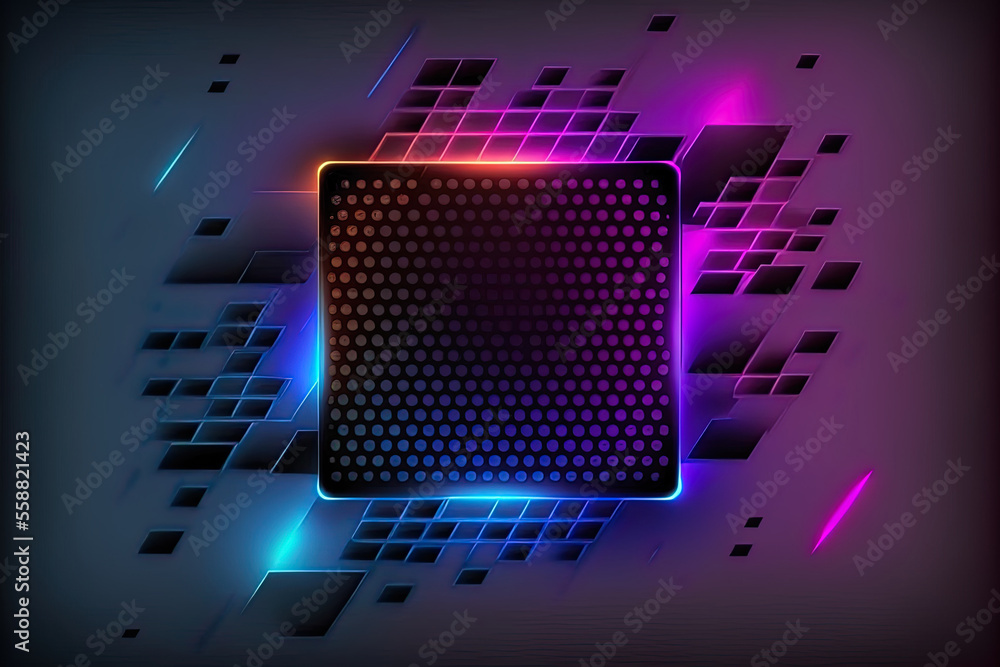 Technologically advanced wallpaper for your project, modern neon lights ...