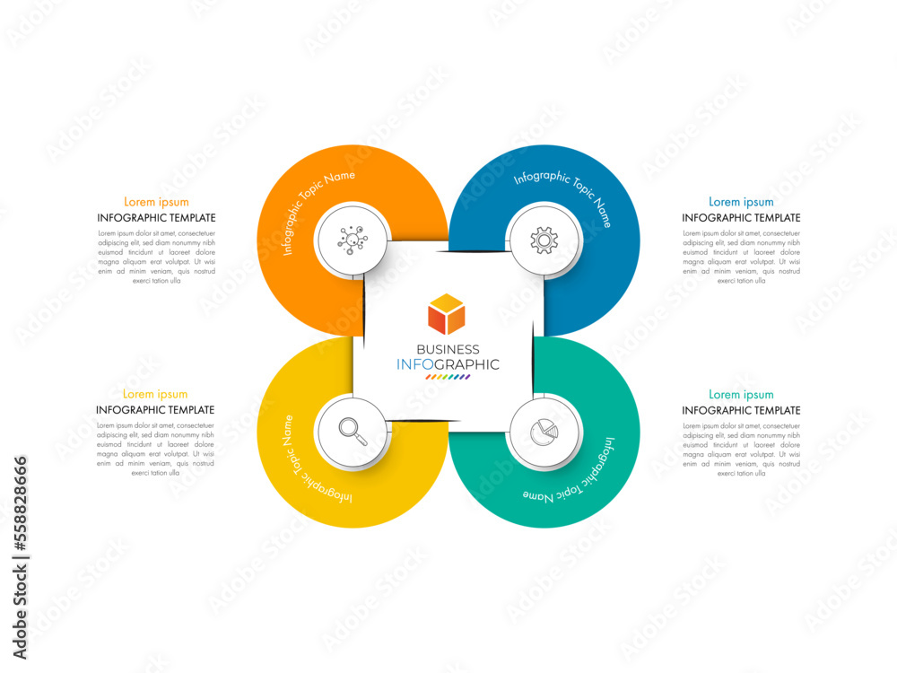 infographic, cycle, option, 4, flowchart, advertising, banner, brochure ...
