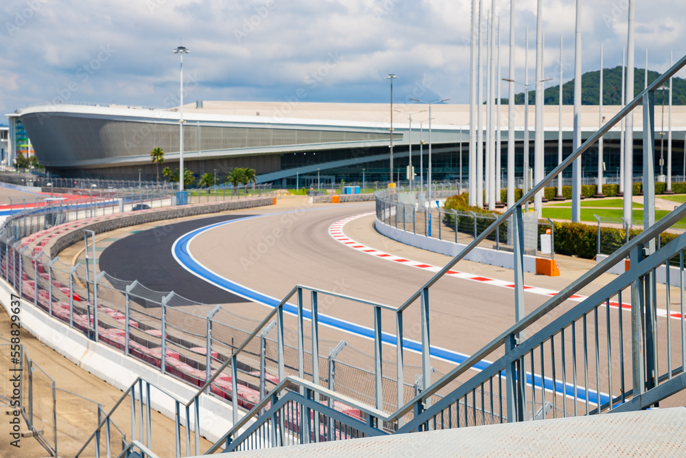 Racetrack Arial View Of Empty